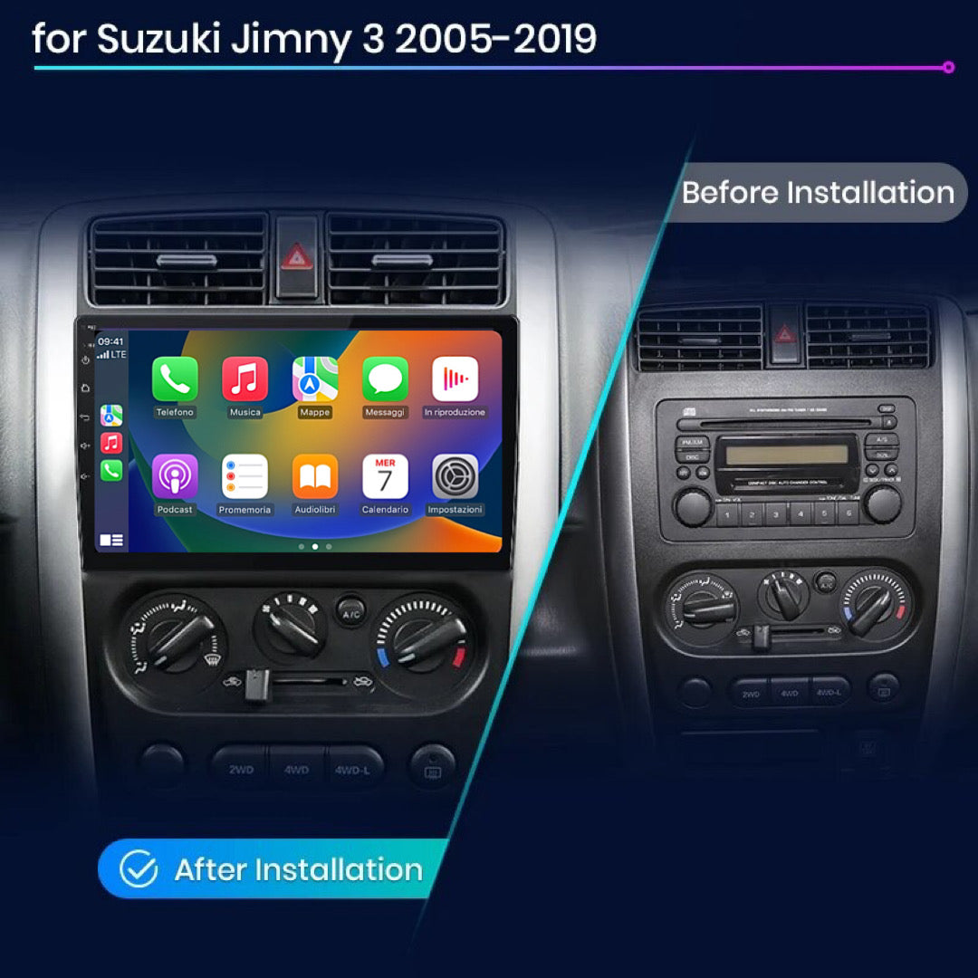 CTB- JS438BG | SUZUKI JIMNY 2005-2019 MONITOR 9 POLLICI | APPLE CARPLA ...